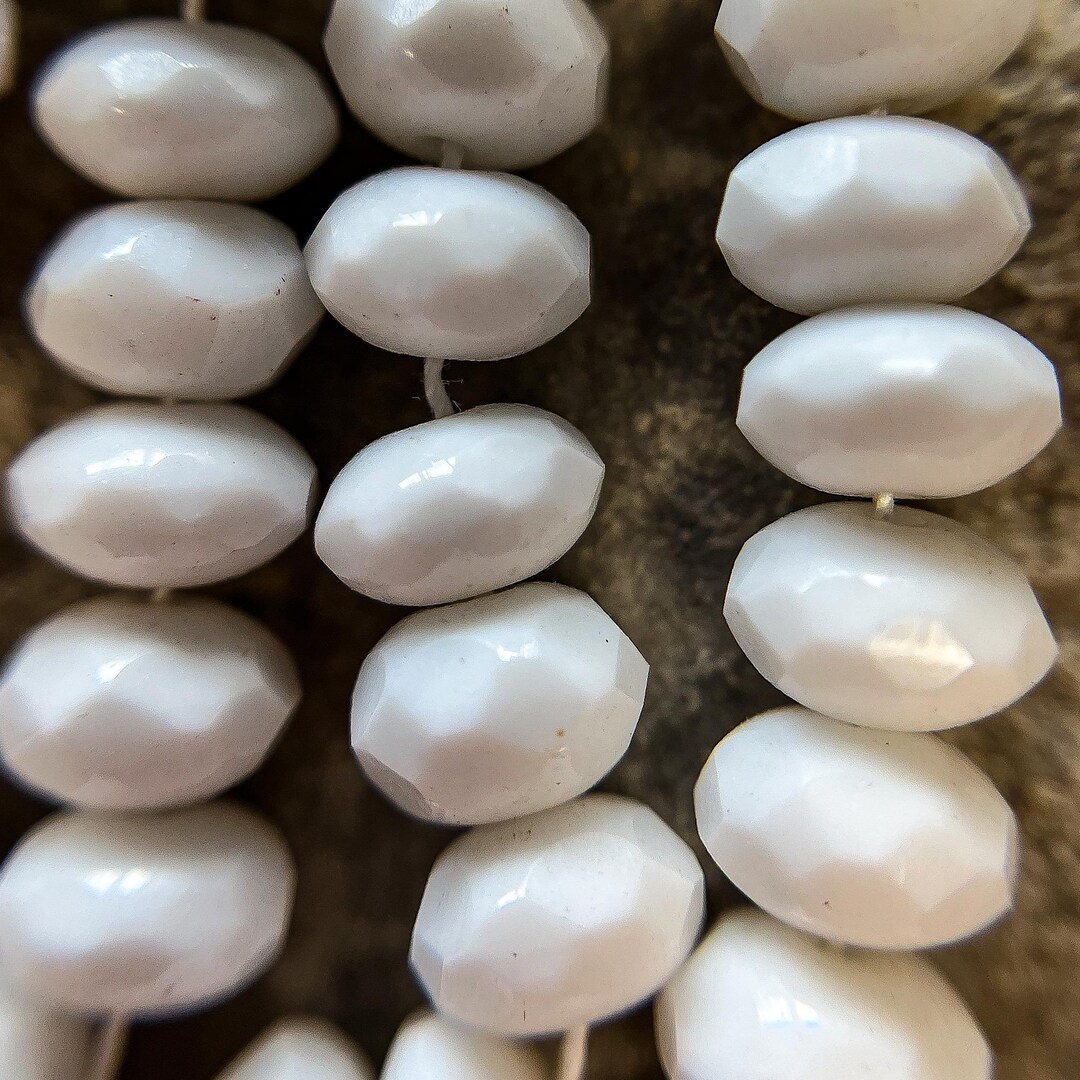 8mm, Czech Glass Beads, Pure White-fire Polished Beads, Faceted Glass ...