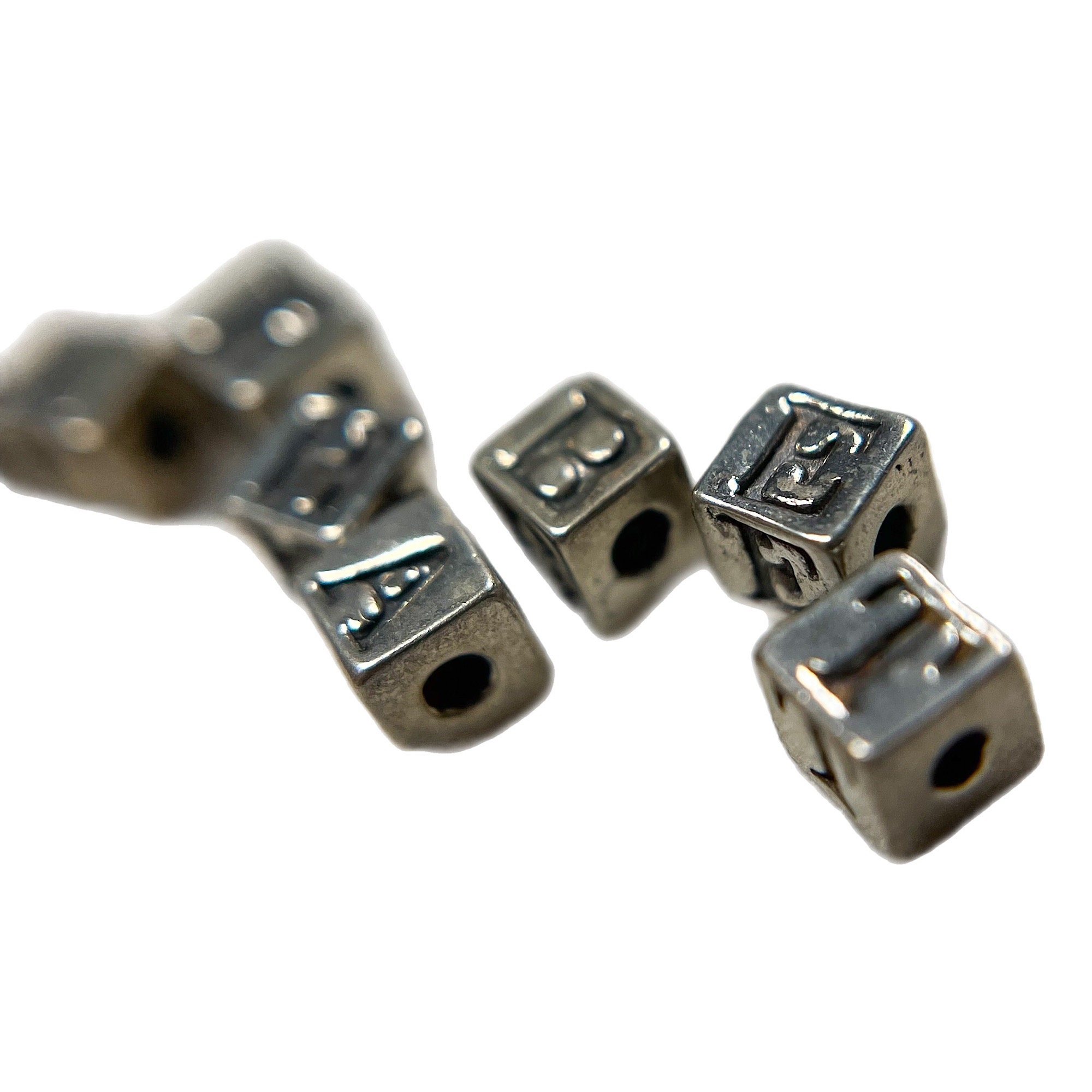 4mm Alphabet Letters Sterling Silver Block Beads - Etsy