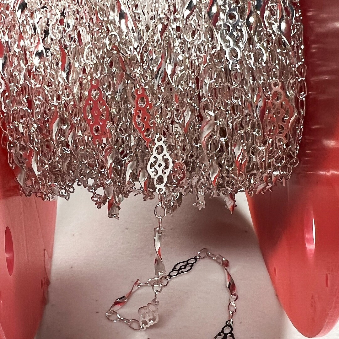 Silver Plate Filigree 30mm X 5mm Laser Cut Chain. Necklace Chain ...