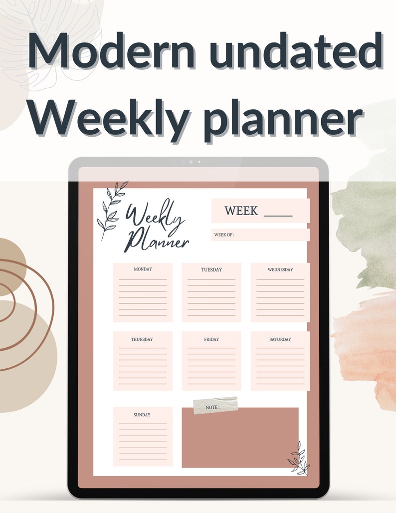 Undated Digital Weekly Planner Printable Insert - Etsy