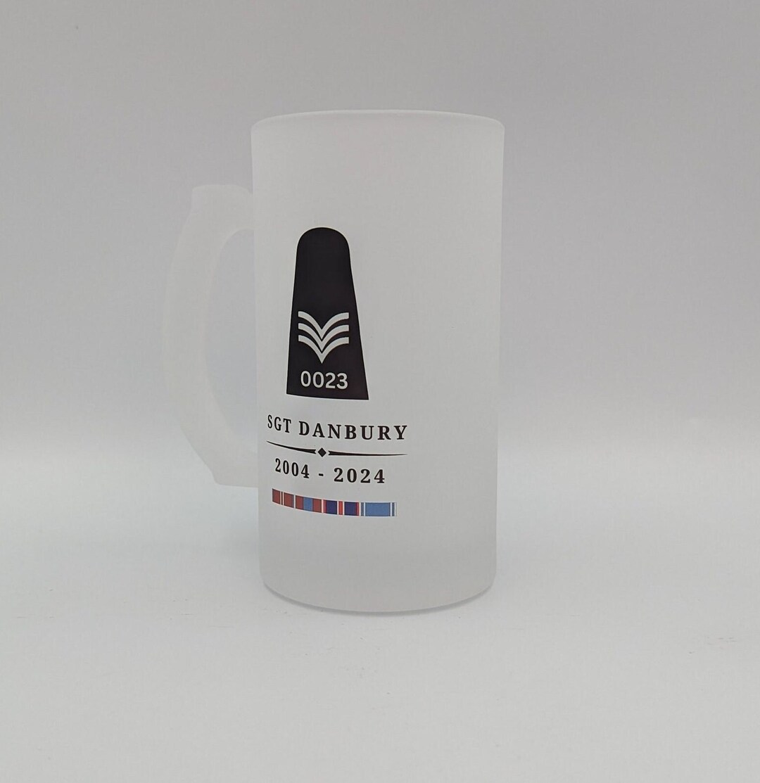 Personalised Police Beer Stein | UK Police Frosted Glass Tankard ...