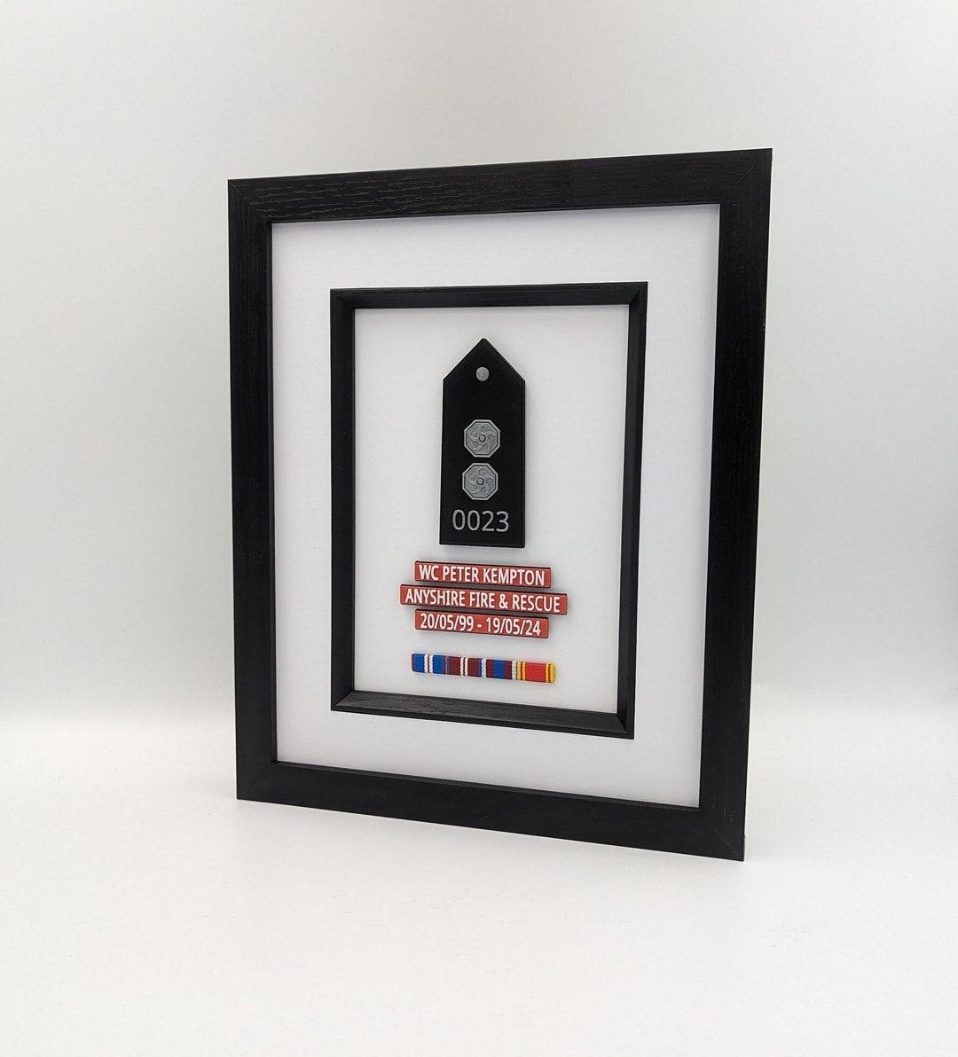 Personalised Firefighter Presentation Frame – Custom Epaulette Rank ...