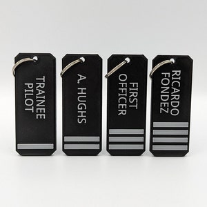 Personalised Pilot Keyring/luggage Tag / Captain - First Officer - 2nd ...