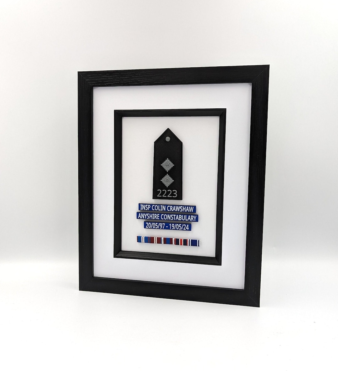 Police Presentation Frame | New Constable Gift | Medal Bar Bespoke ...