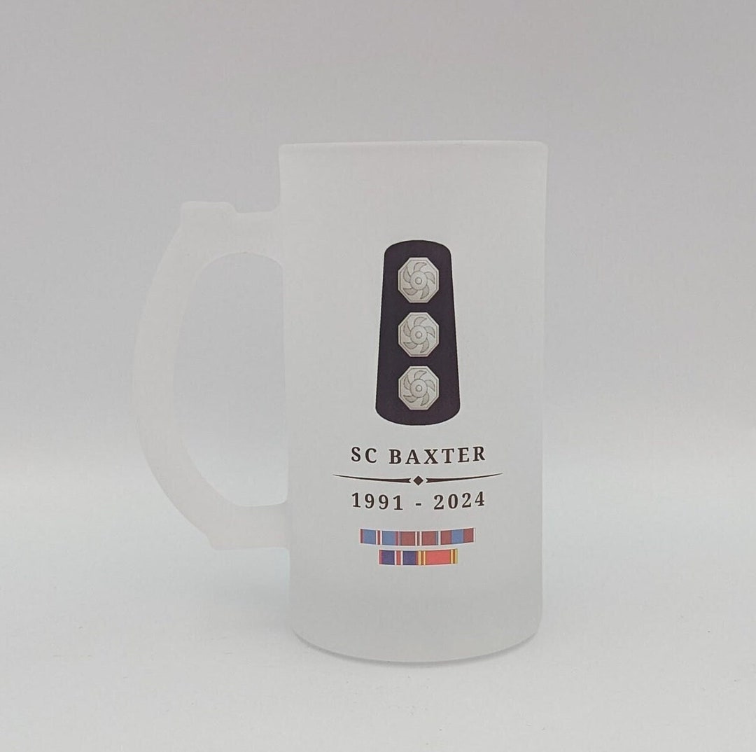 Personalised Firefighter Beer Stein Fire Service Frosted Glass Tankard ...
