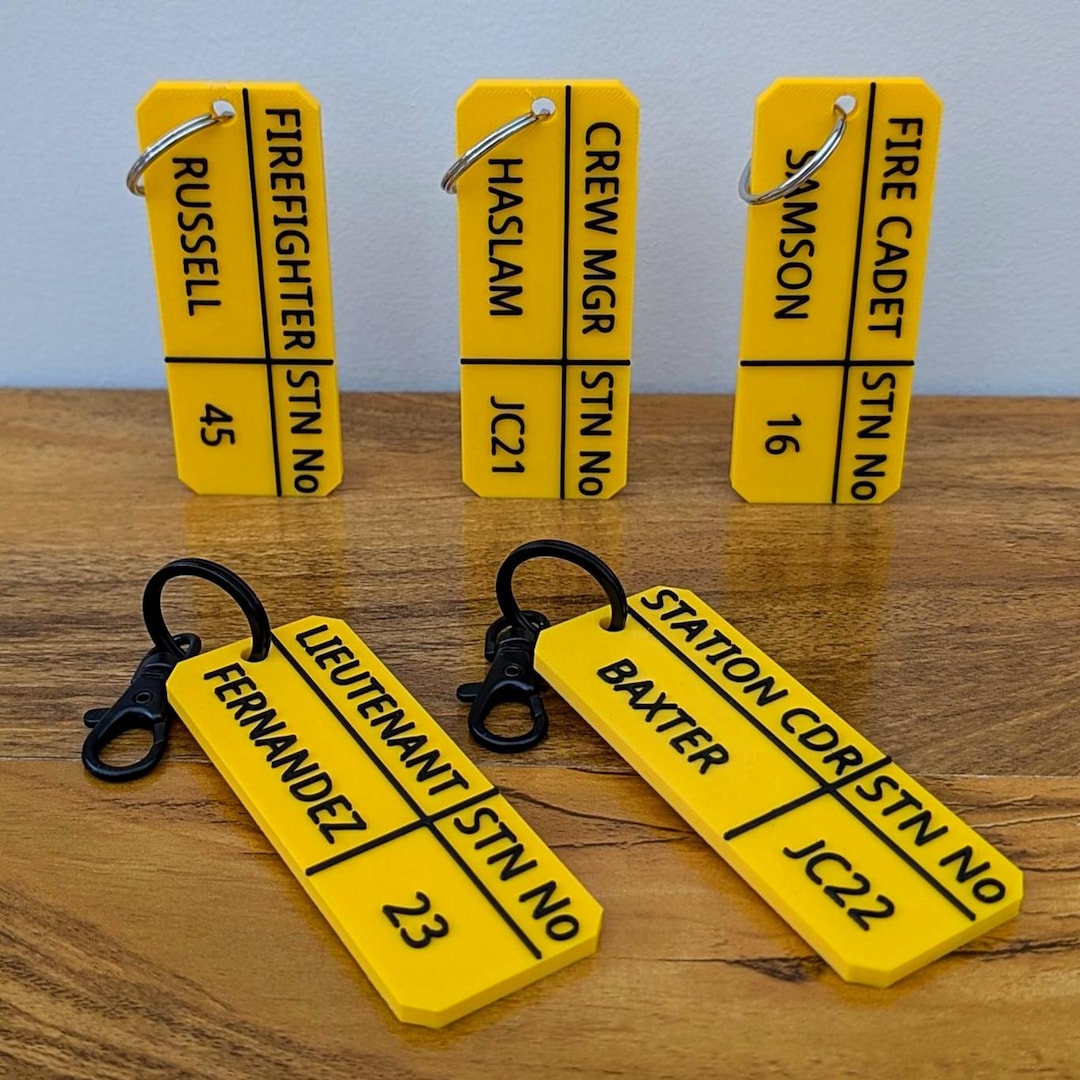Personalised Firefighter BA Tally Tag – Custom Fire Service Keyring, 3D ...