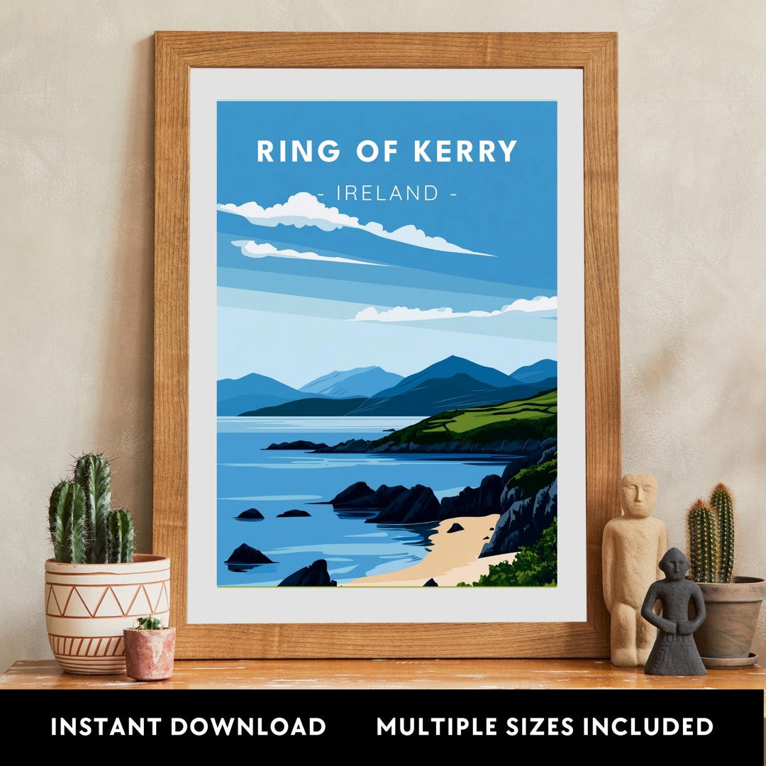 Ring of Kerry Print | Irish Travel Poster | Digital Download - Etsy