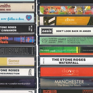 Manchester Songs Print, Manchester Music Poster, Cassette Print ...