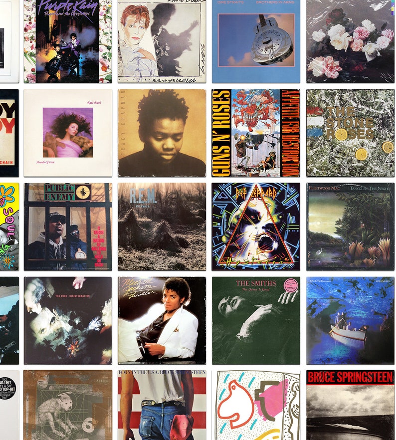 1980s Miniature Vinyl Albums Poster Art Gift Eighties | Etsy