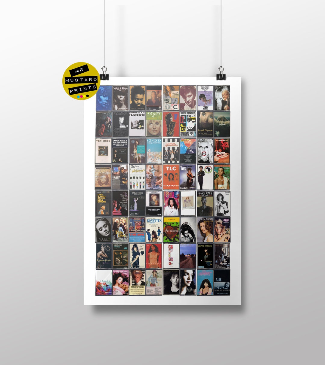 Female Music, Women Albums Poster, Art, Gift, Original Cassettes ...