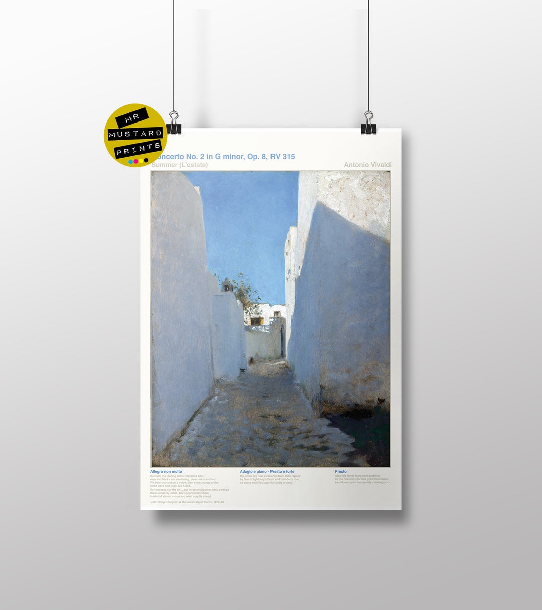 Vivaldi - Summer From the 4 Seasons, L'estate - Graphic Print, Poster ...