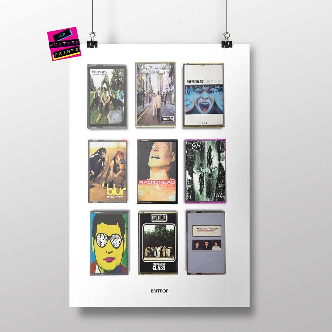 Personalised Britpop Print - Customized Music Lover Gift - Pick Your ...