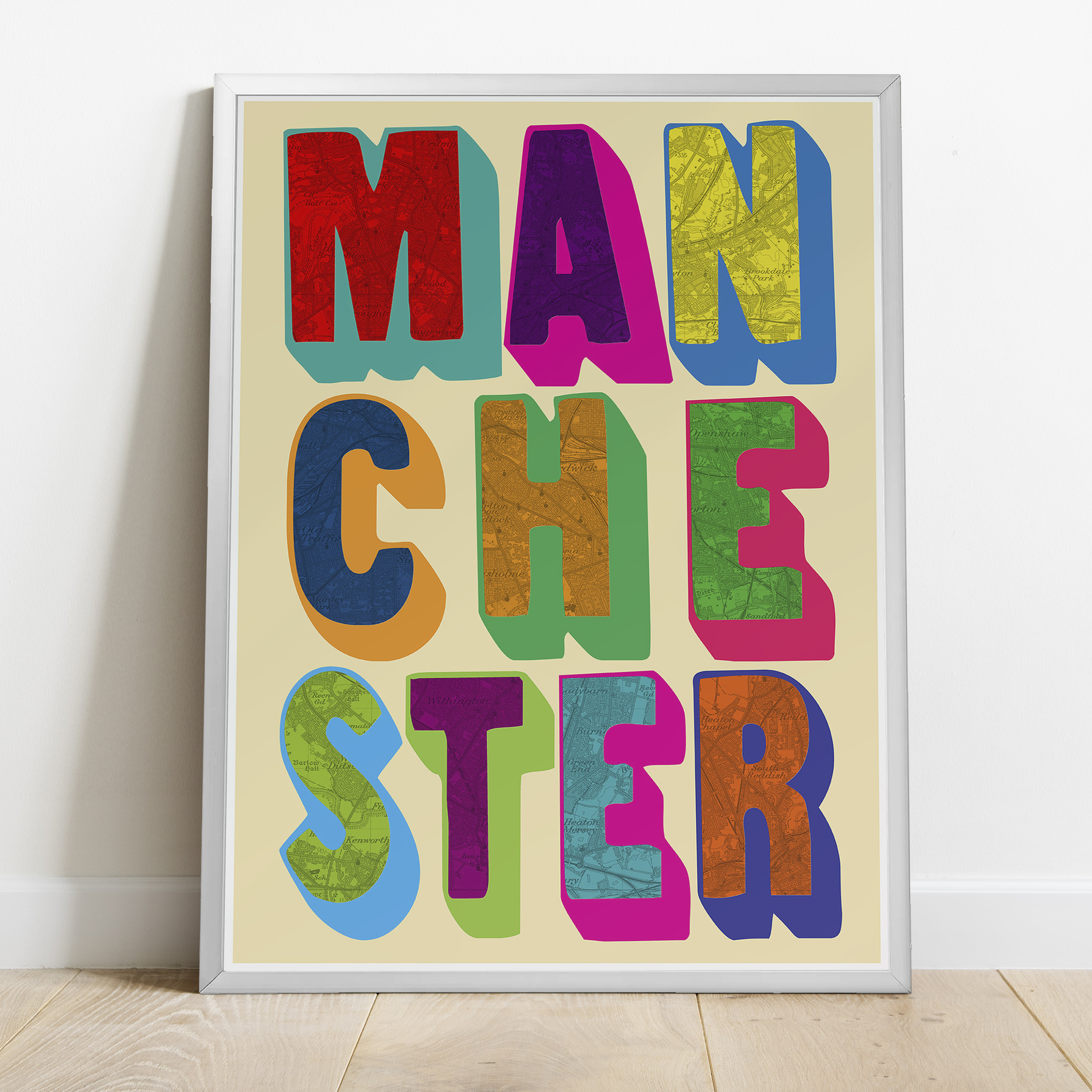 Manchester Poster Manchester Art Print Manchester Map - Etsy