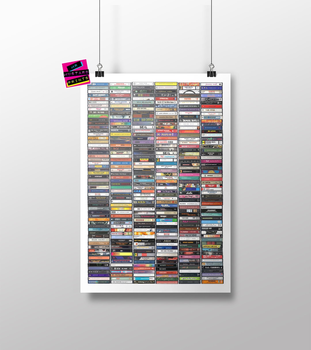 1990s Music Cassette Art Print: Iconic Albums Collage - Etsy