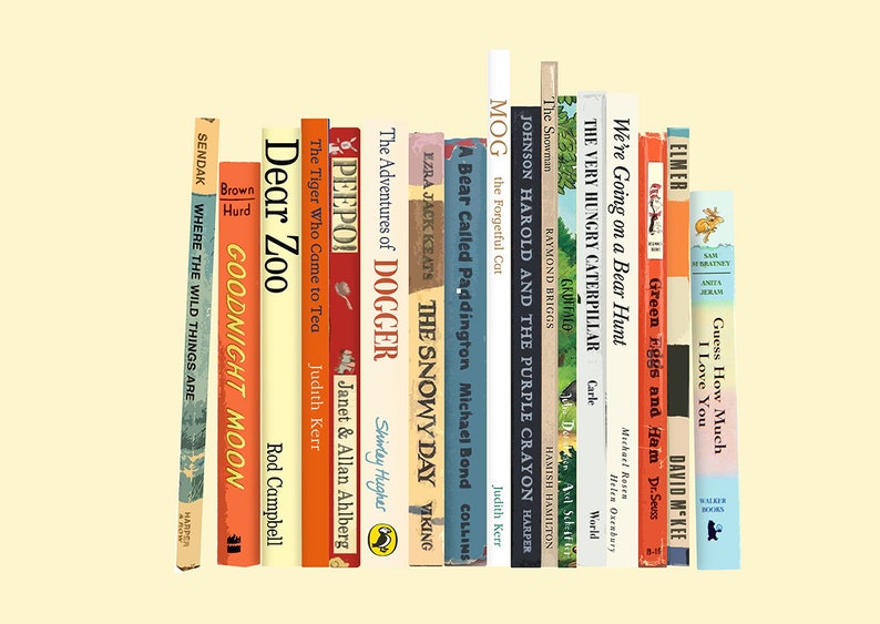 Infant Book Classics Book Spine Print: Poster Art Literary - Etsy