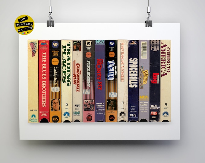 80s Comedies VHS Print, 80s Movies Art, 80s Retro, Poster, Art, Gift ...