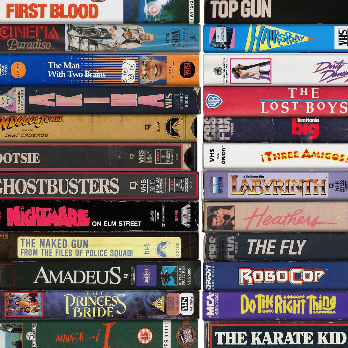 1980s Classic Film Poster VHS Cassette Print Art Gift | Etsy