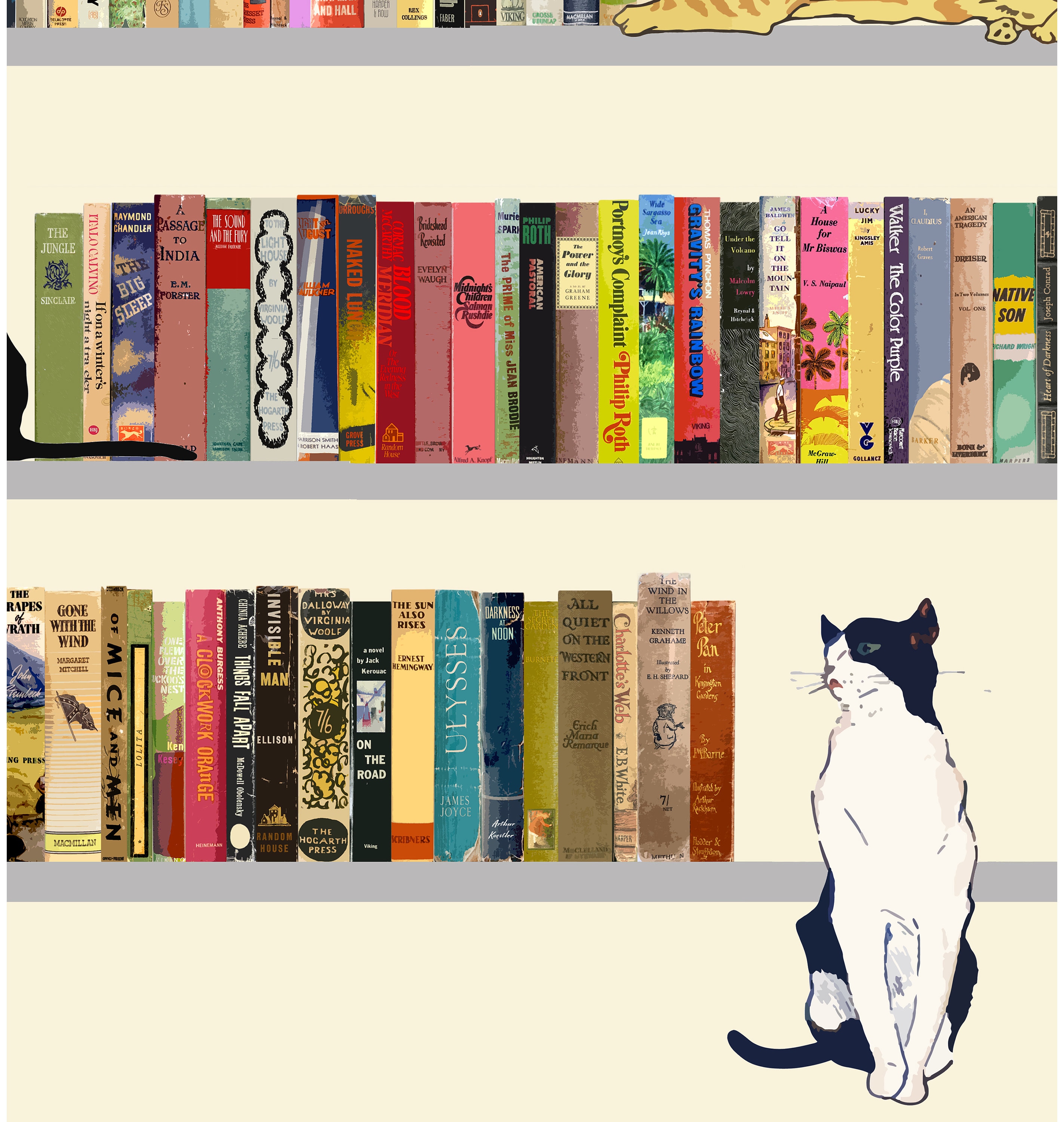 Cats & Books Art Print Book Lover Cat Lover Gift Greatest - Etsy