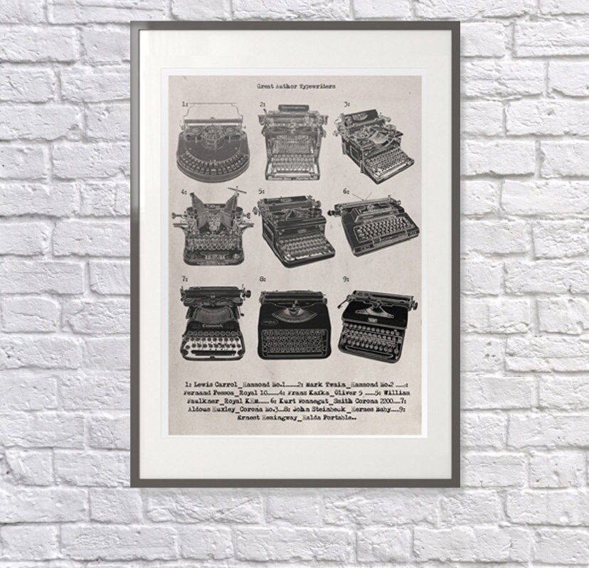 Great Author Typewriters Poster Art Gift Vintage Typewriter - Etsy UK