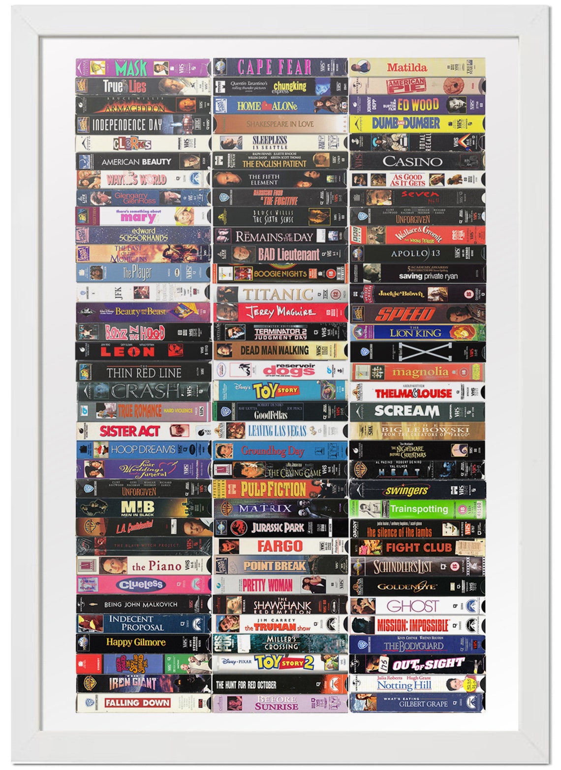 1990s Classic Film Poster VHS Cassette Print Art Gift - Etsy UK