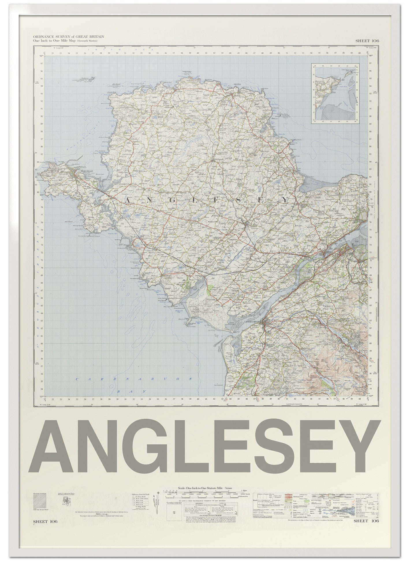 Anglesey Map Print Anglesey Poster Anglesey Art Anglesey - Etsy UK