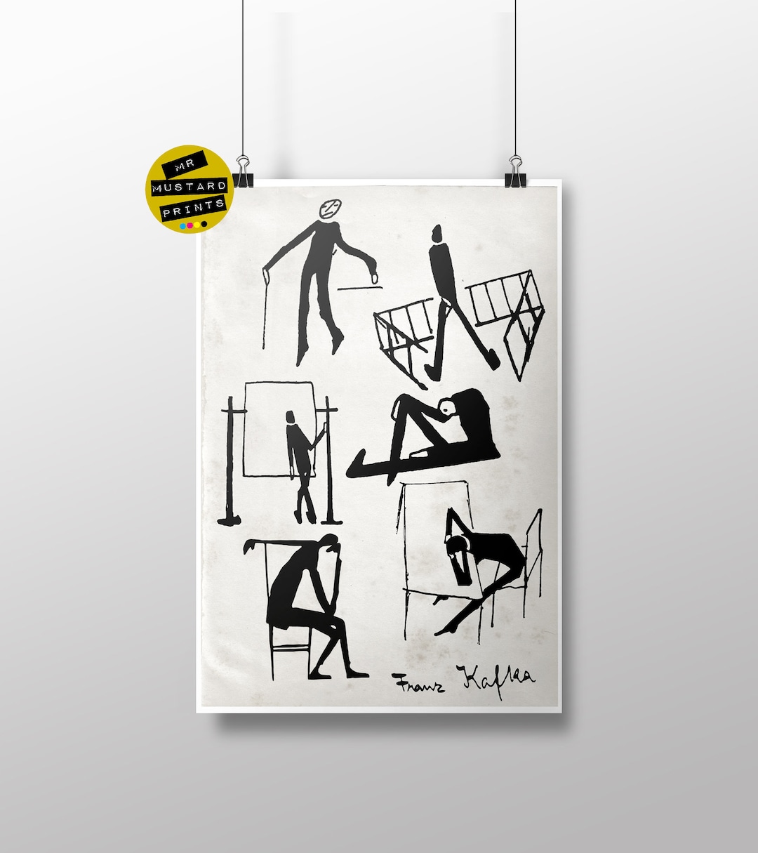 Franz Kafka Drawings Poster: Literary Art Print - Etsy UK