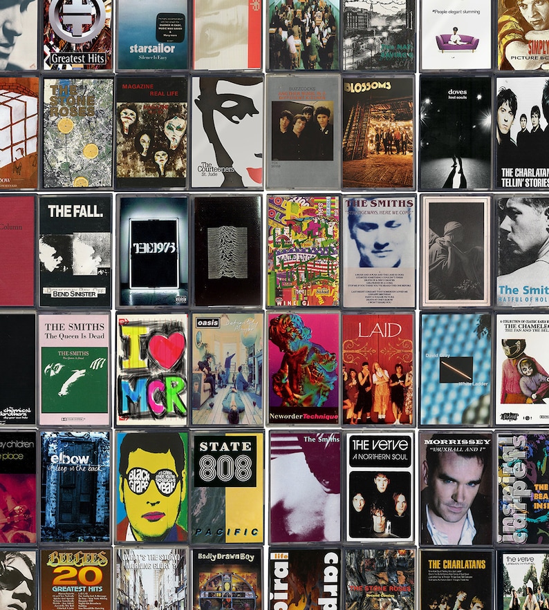 Manchester Music Cassette Print: Madchester Bands Album Art - Etsy UK