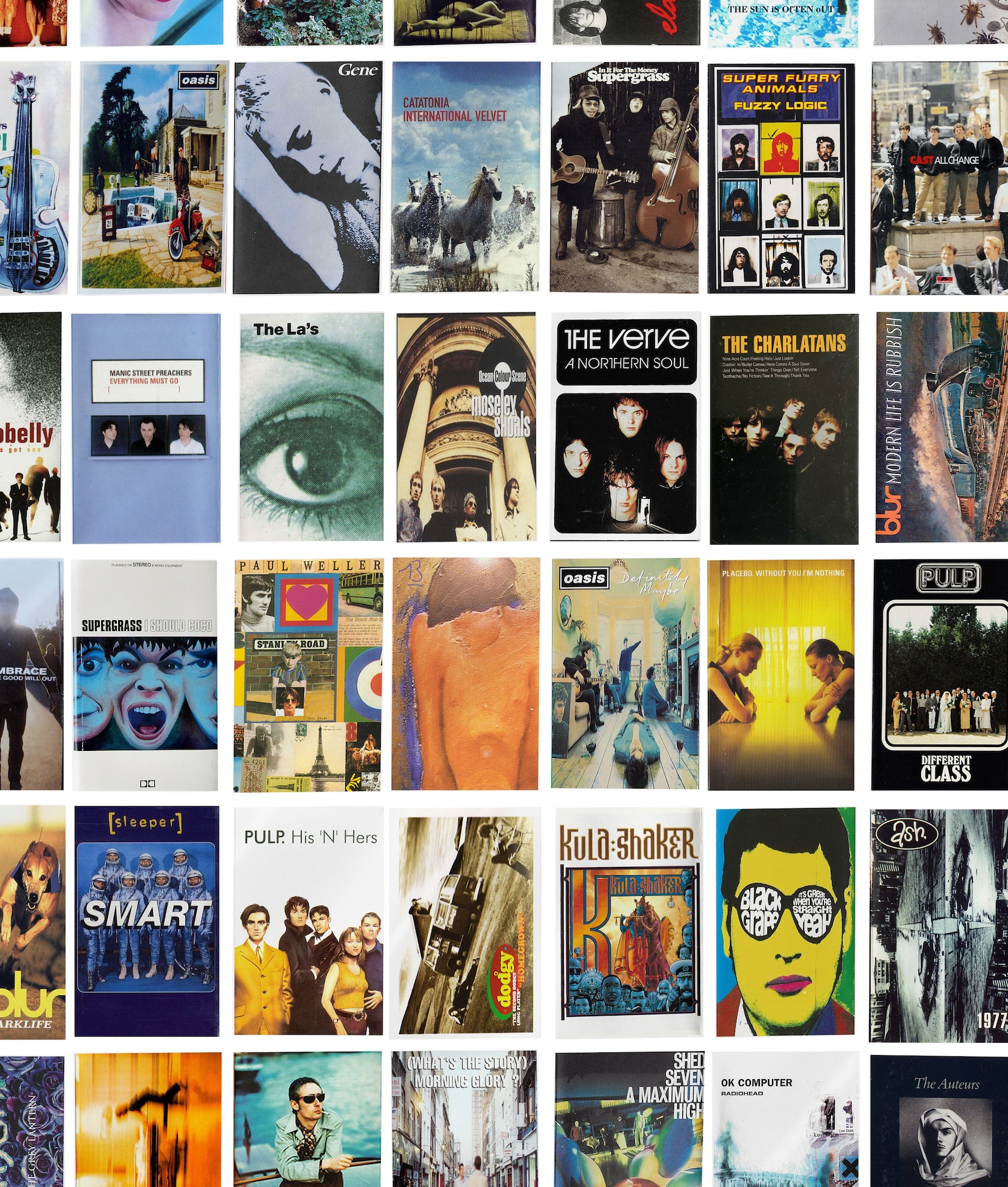 Britpop Music Cassette Print Greatest UK Albums of the 90s | Etsy