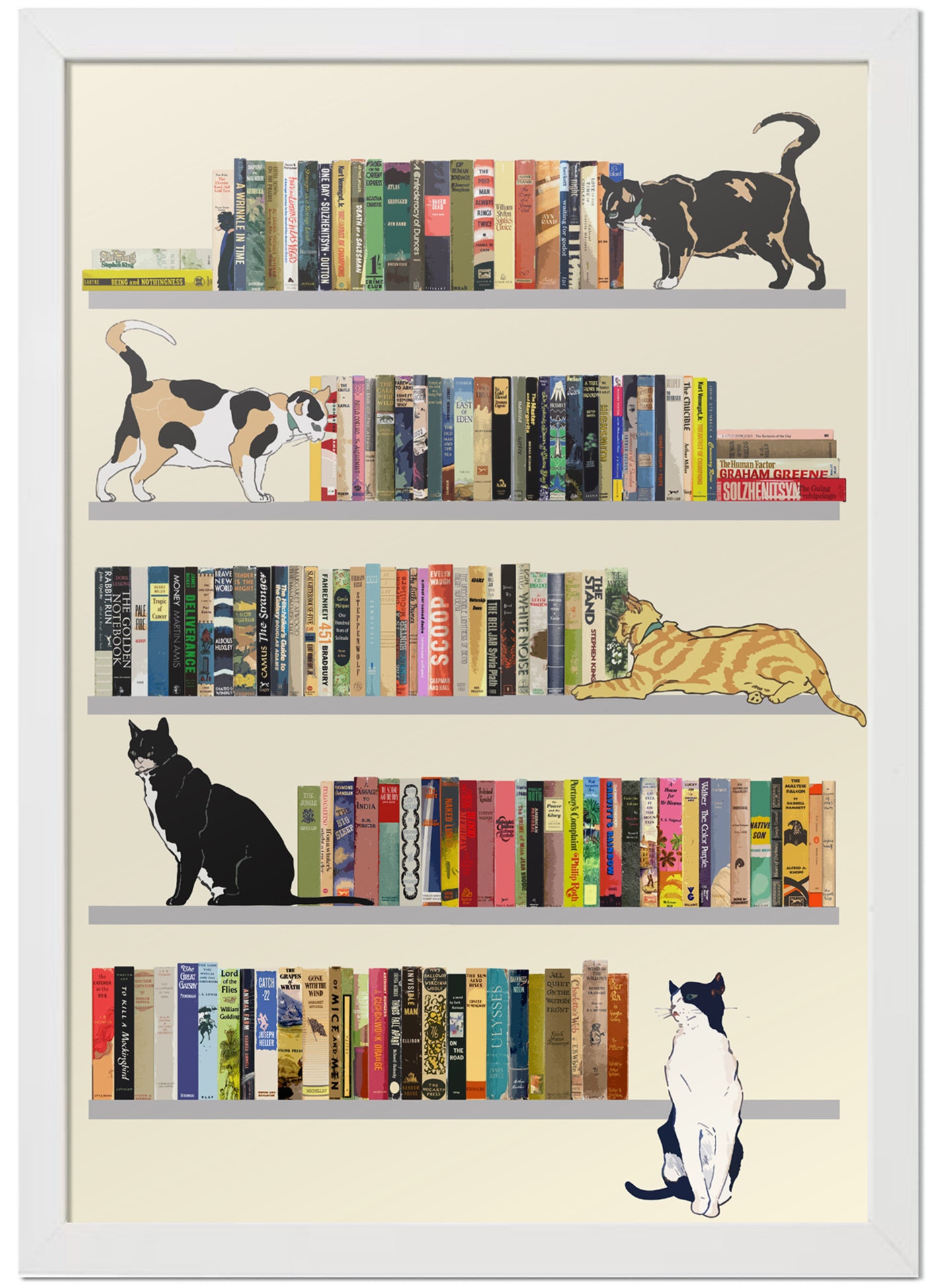 Cats & Books Art Print Book Lover Cat Lover Gift Greatest - Etsy