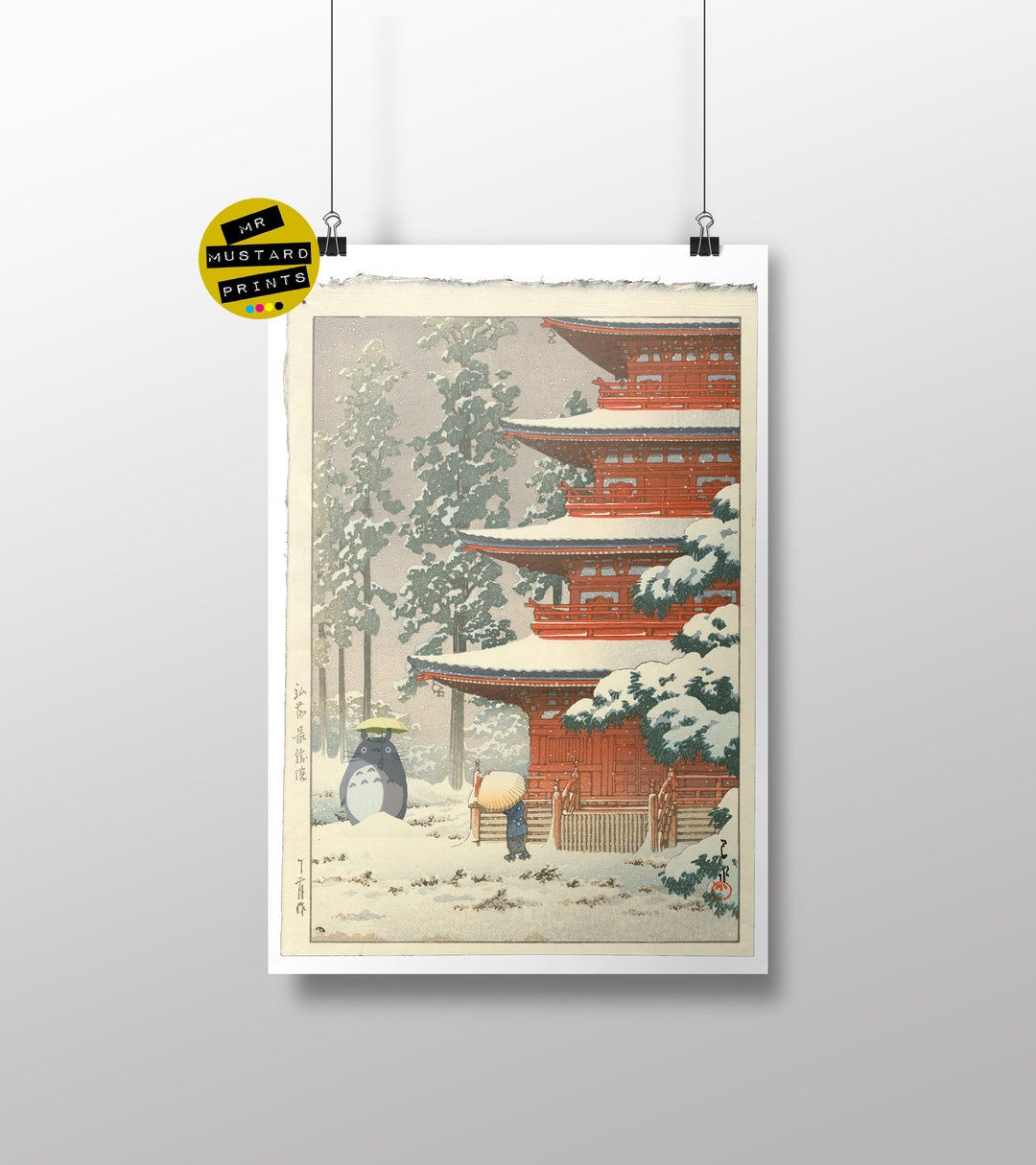 Japanese Snow Scene Manga Art Print: Ukiyo-e Anime Mashup - Etsy UK