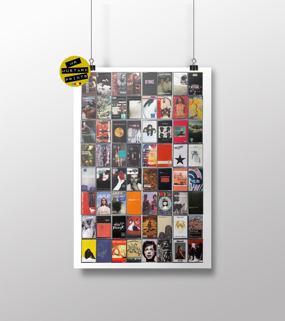 2000's Music Print - Greatest Albums of the Noughties Poster - Cassette ...
