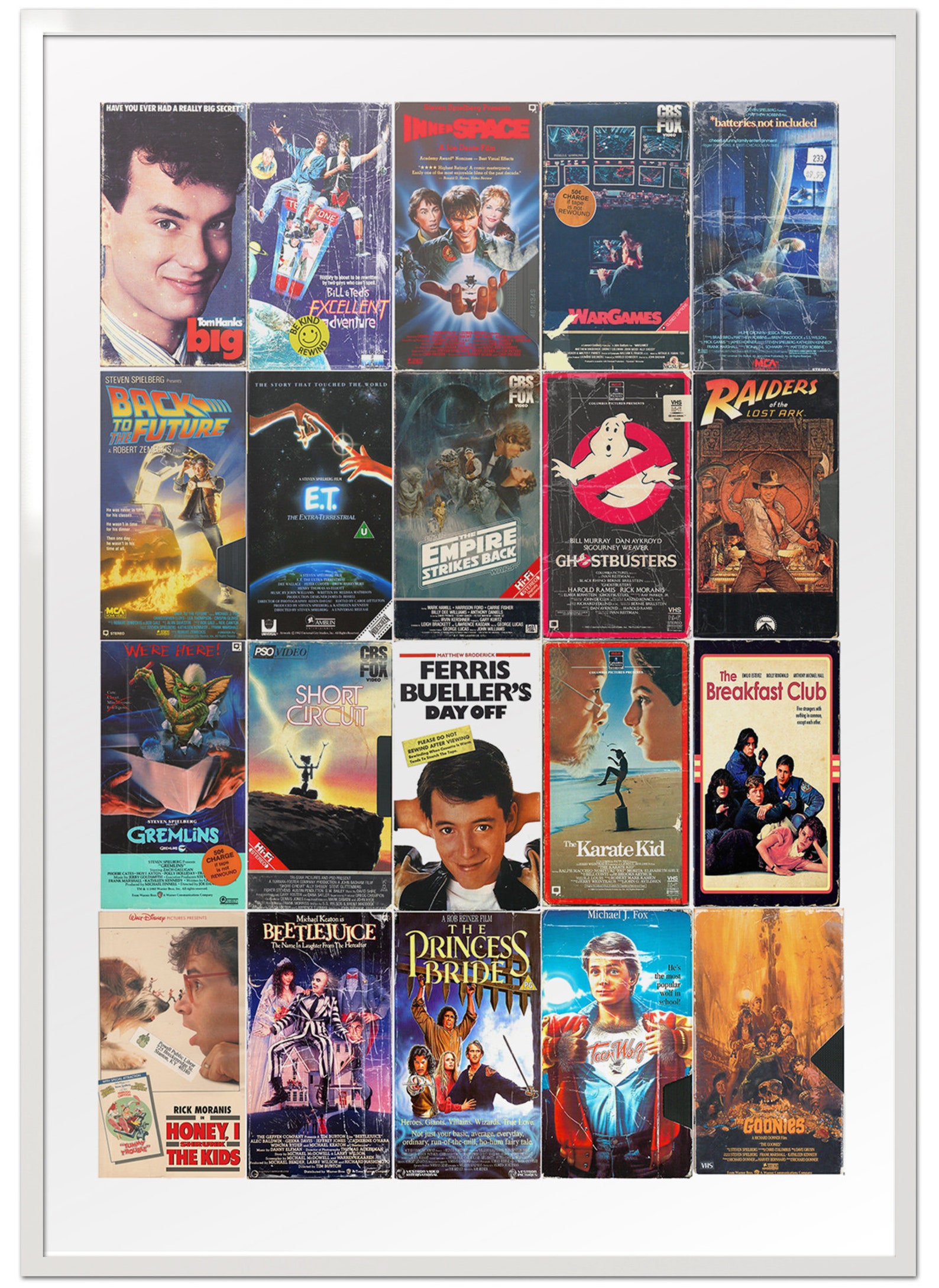 Classic 1980s Films VHS Cassette Print Art Gift Nostalgic | Etsy