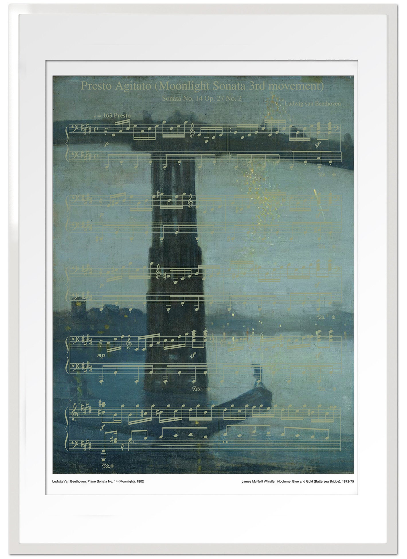 Beethoven Moonlight Sonata Poster Art Gift Classical Music | Etsy