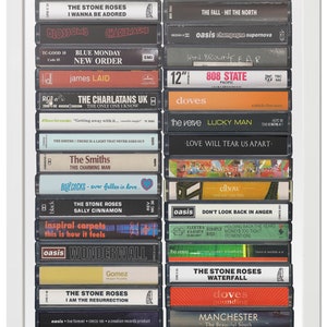 Manchester Songs Print, Manchester Music Poster, Cassette Print ...