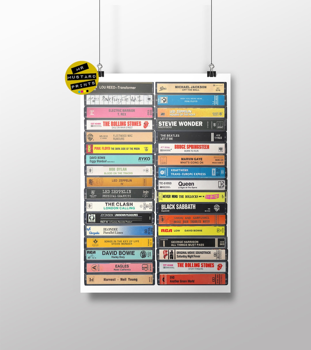 1970s Music Cassette Album Art Print: Seventies Fan Gift - Etsy UK