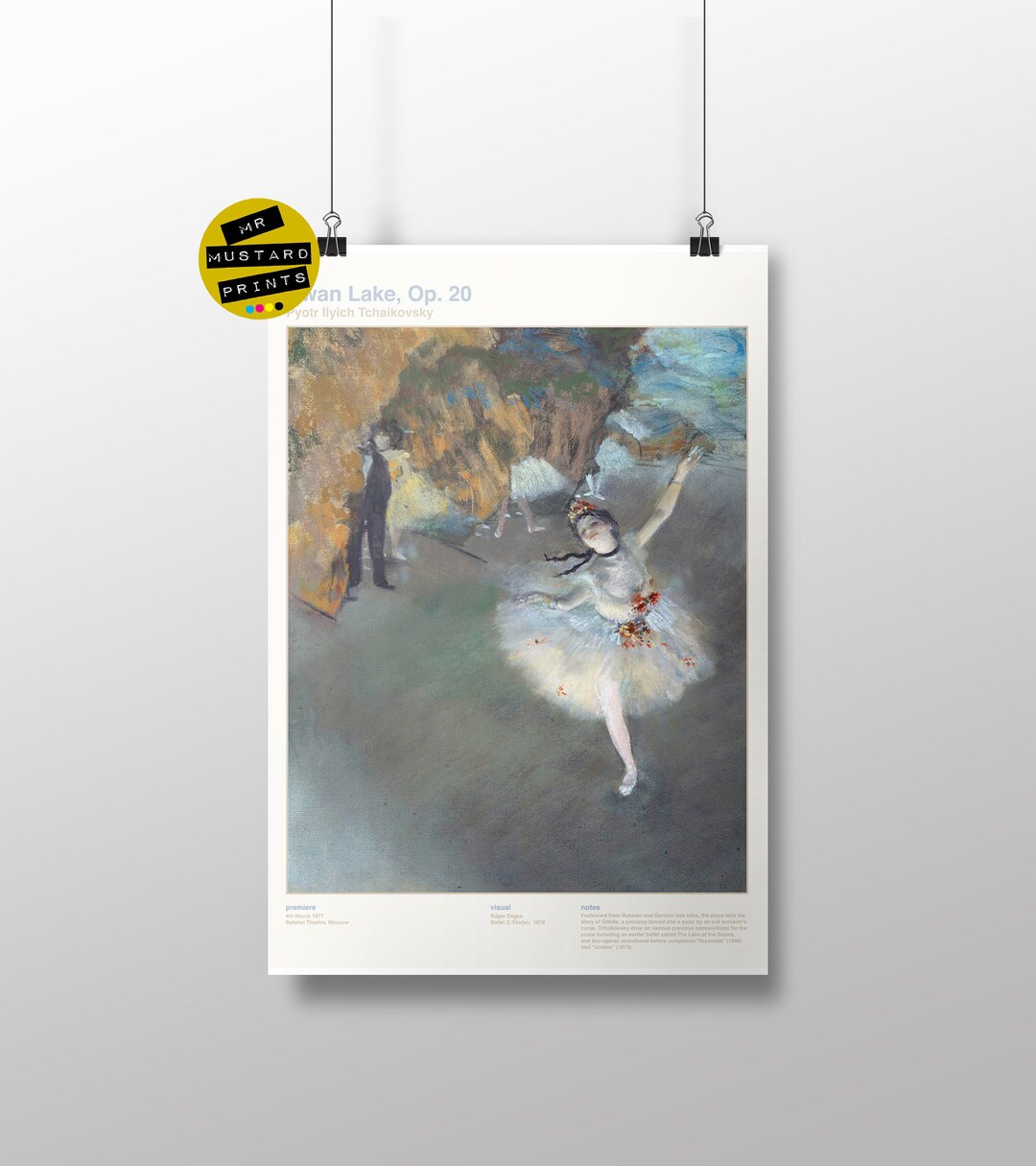 Tchaikovsky - Swan Lake, Graphic Print, Poster, Art, Gift, Classical ...