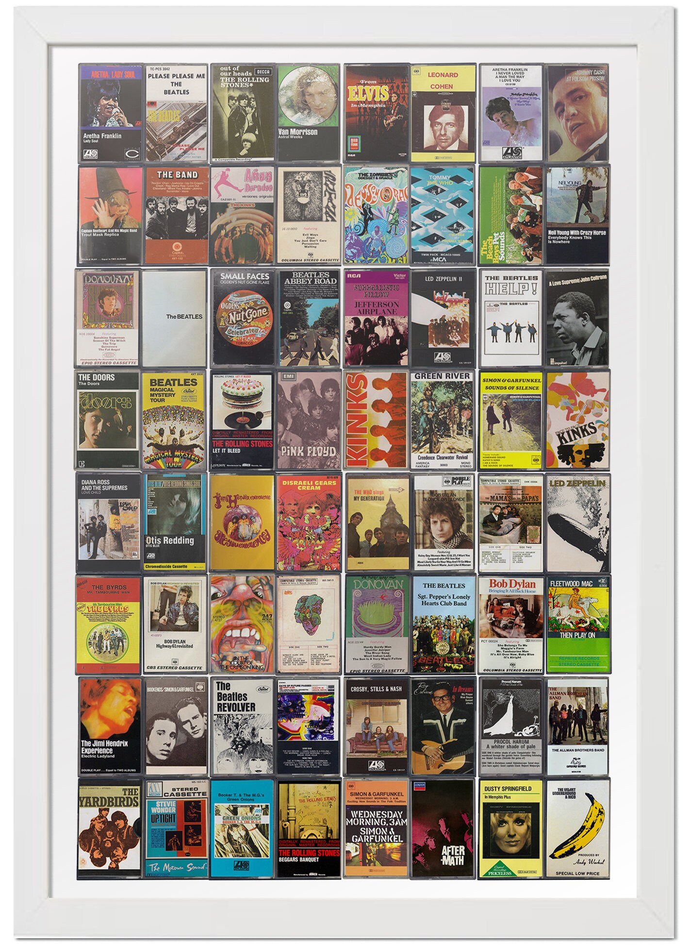1960s Music Cassette Album Art Print: Sixties Music Fan Gift - Etsy