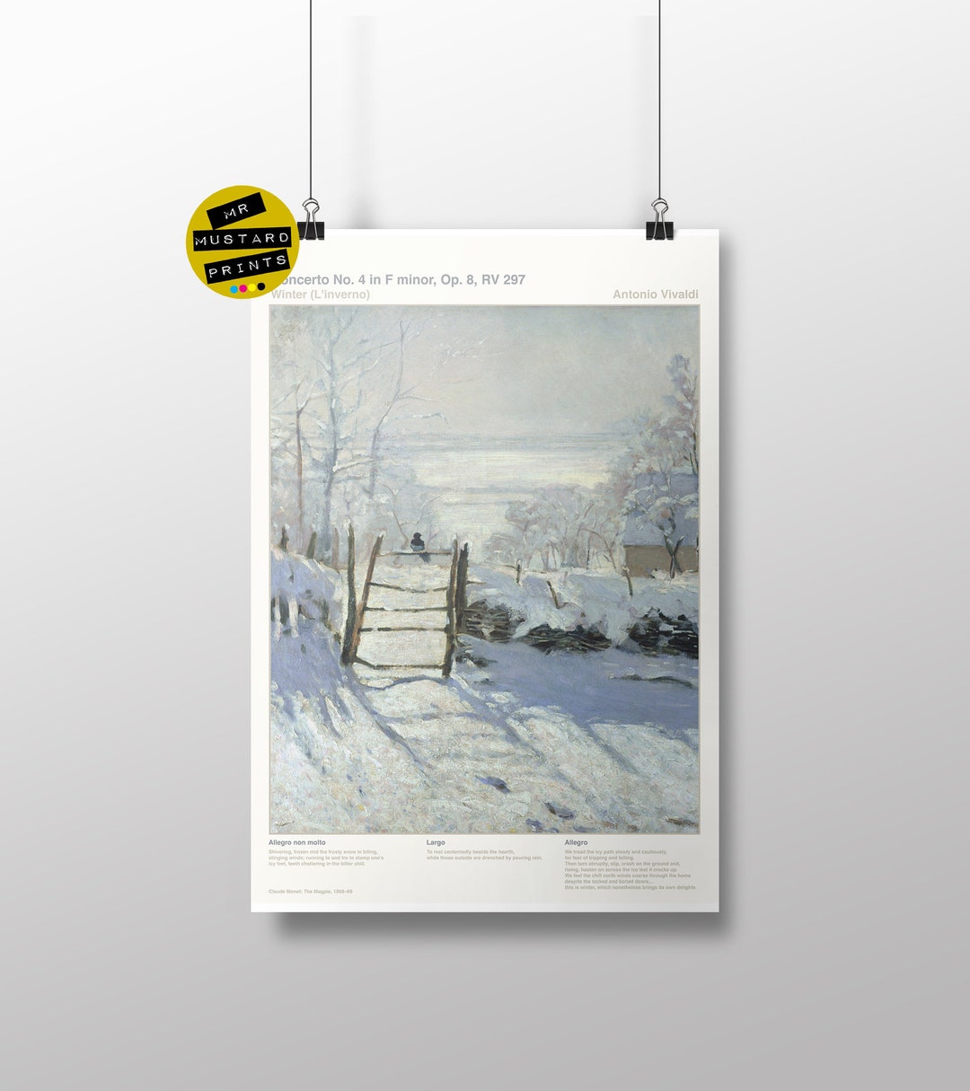 Vivaldi - Winter From the 4 Seasons, L'inverno - Graphic Print, Poster ...