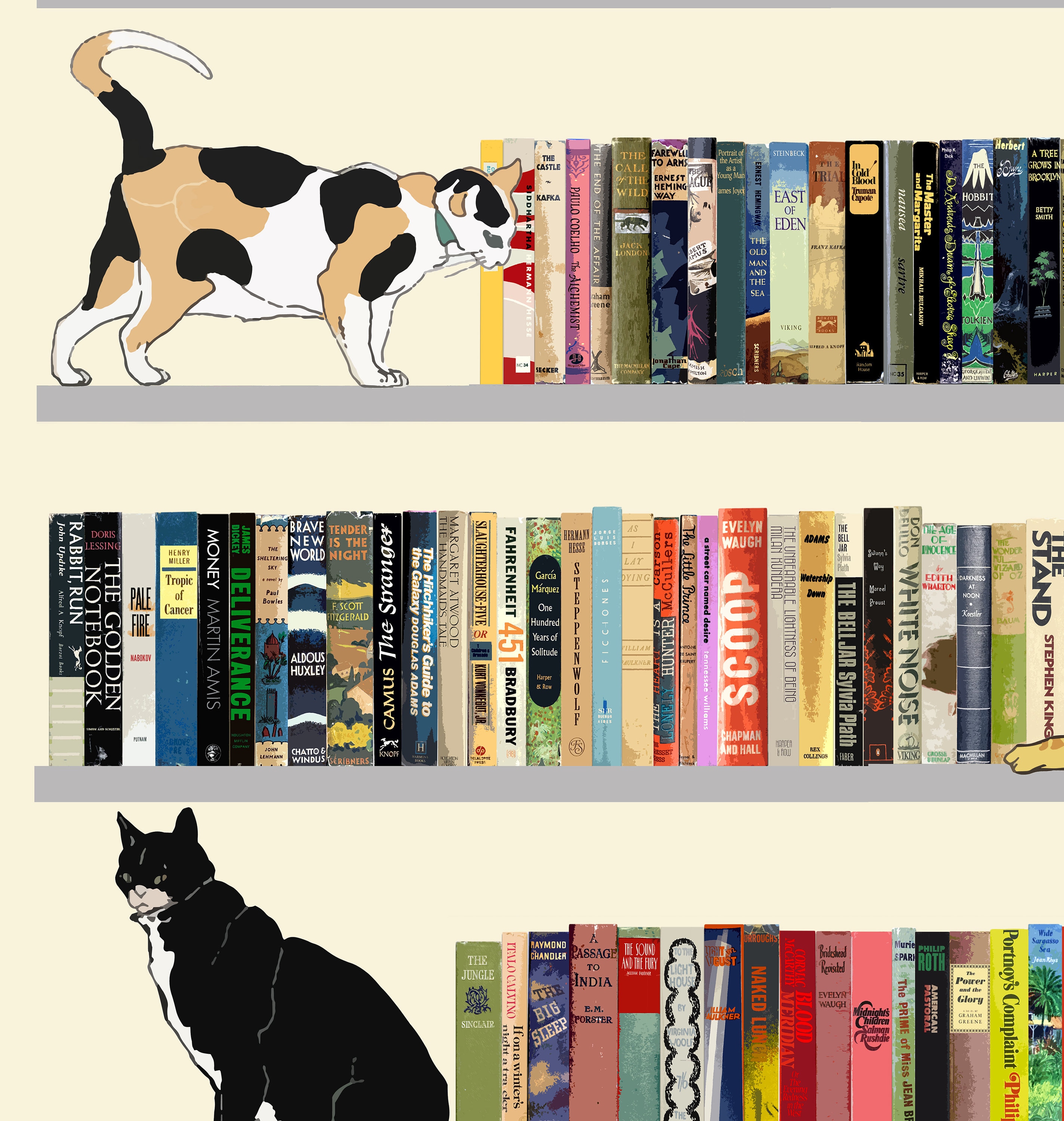 Cats & Books Art Print Book Lover Cat Lover Gift Greatest - Etsy
