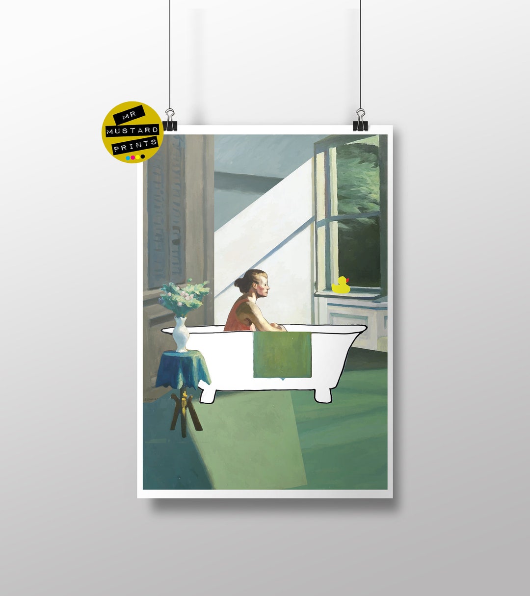 Edward Hopper Bathroom Art Print: Fine Art Mashup Parody - Etsy