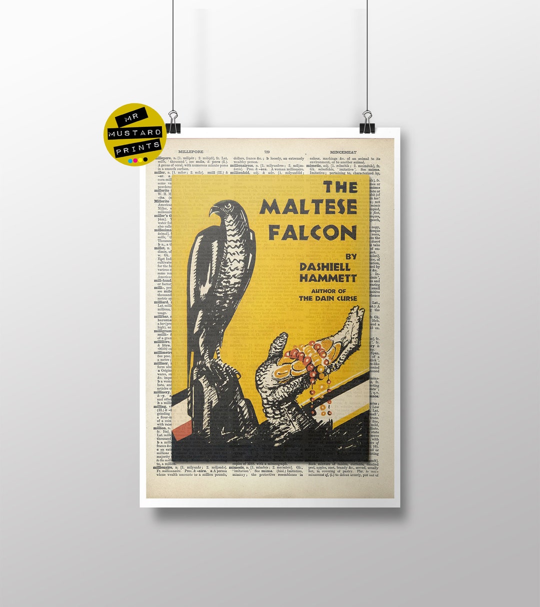 The Maltese Falcon by Dashiell Hammett, First Edition Cover, Dictionary ...