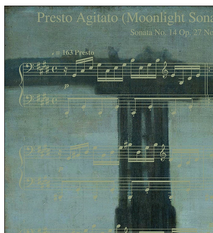 Beethoven Moonlight Sonata Poster Art Gift Classical Music | Etsy