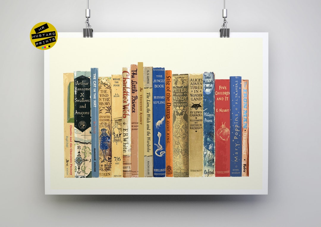 Childrens Classics, Book Spine Print: Poster, Art, Literary Gift ...