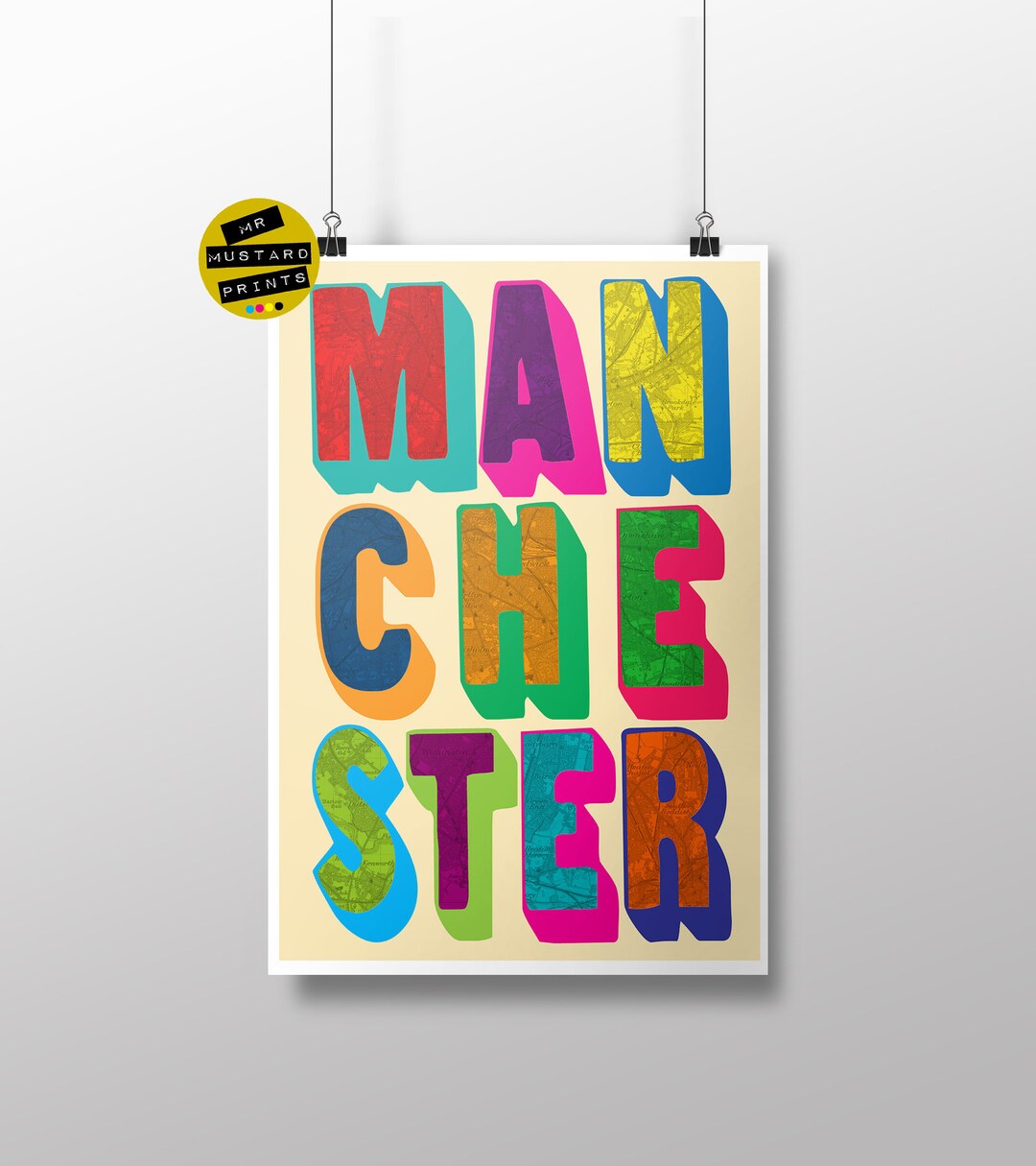 Manchester Poster, Manchester Art Print, Manchester Map, Manchester ...