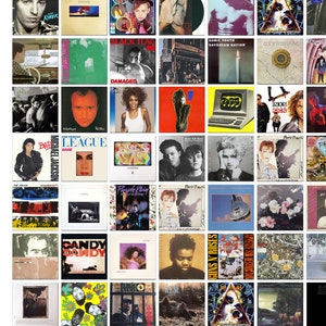 1980s Miniature Vinyl Albums, Poster, Art, Gift, Eighties Music Fan ...