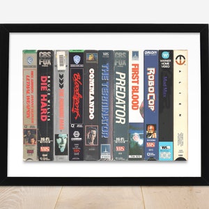 80's Action Movies VHS Print - Classic 1980s Film Poster, 80s Nostalgia ...