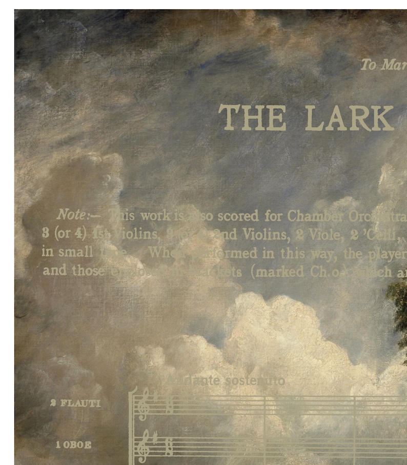 The Lark Ascending Poster Art Gift Classical Music Fan - Etsy UK