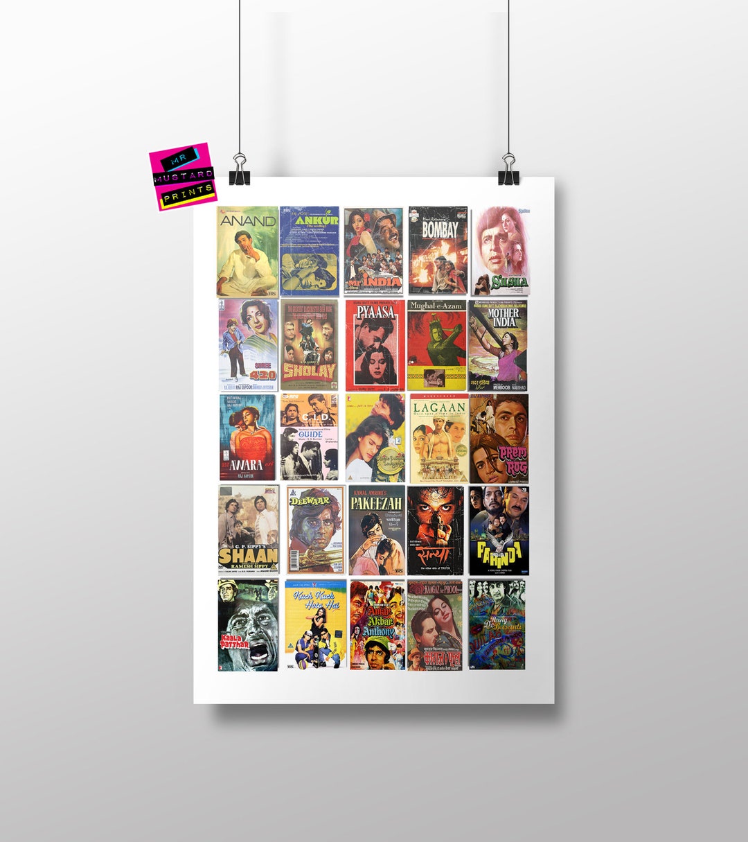 Bollywood Classic Film Poster, VHS Cassette Print, Art, Gift, Indian ...