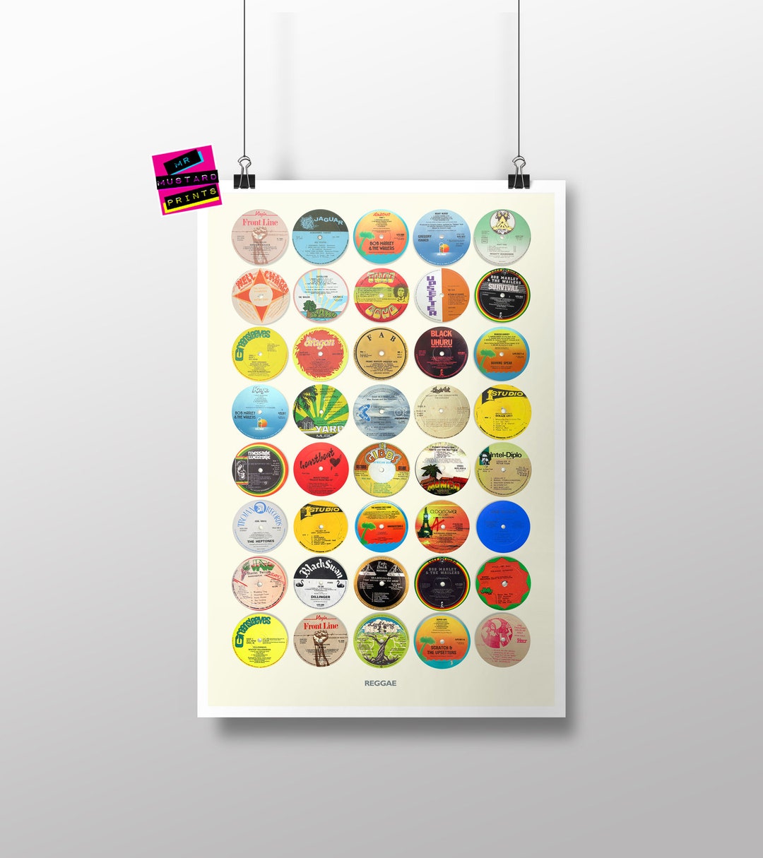 Reggae Album Art Print: Vintage Vinyl Record Collage, Customized Option ...