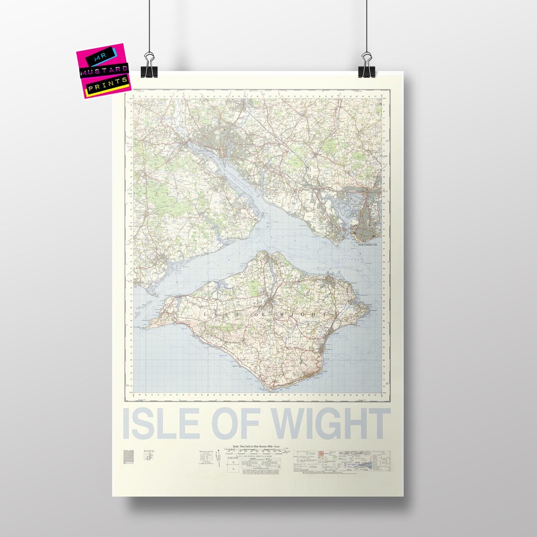 Isle of Wight Map Print - Personalized Placename Poster - Southampton ...